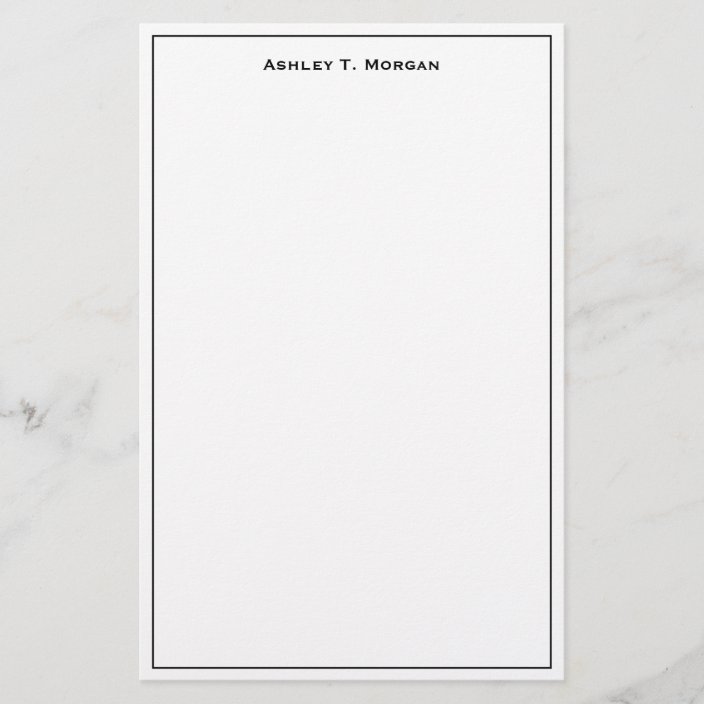 Super Simplicity Black White Personalized Stationery | Zazzle.com