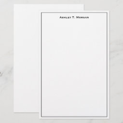 Super Simplicity Black White Personalized Stationery | Zazzle