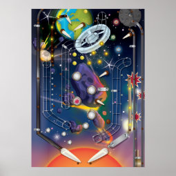 Super Space Pinball Machine Poster | Zazzle