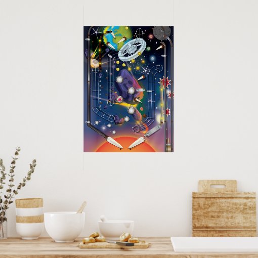Super Space Pinball Machine Poster | Zazzle