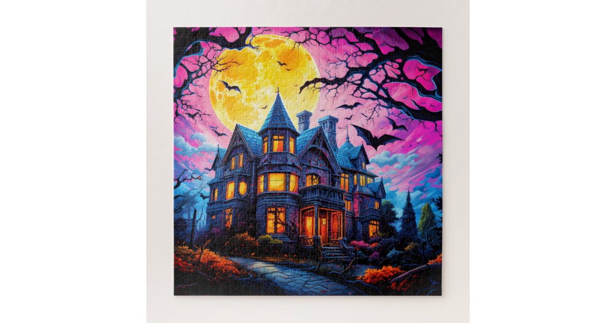 Super spooky Haunted House Jigsaw Puzzle | Zazzle