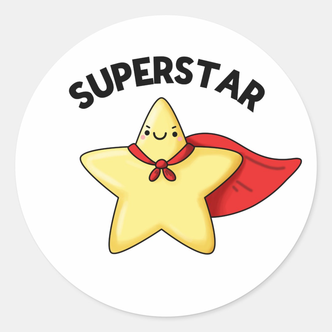 Super Star Funny Astronomy Pun Classic Round Sticker | Zazzle