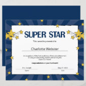 Super Star Student Recognition Certificates | Zazzle