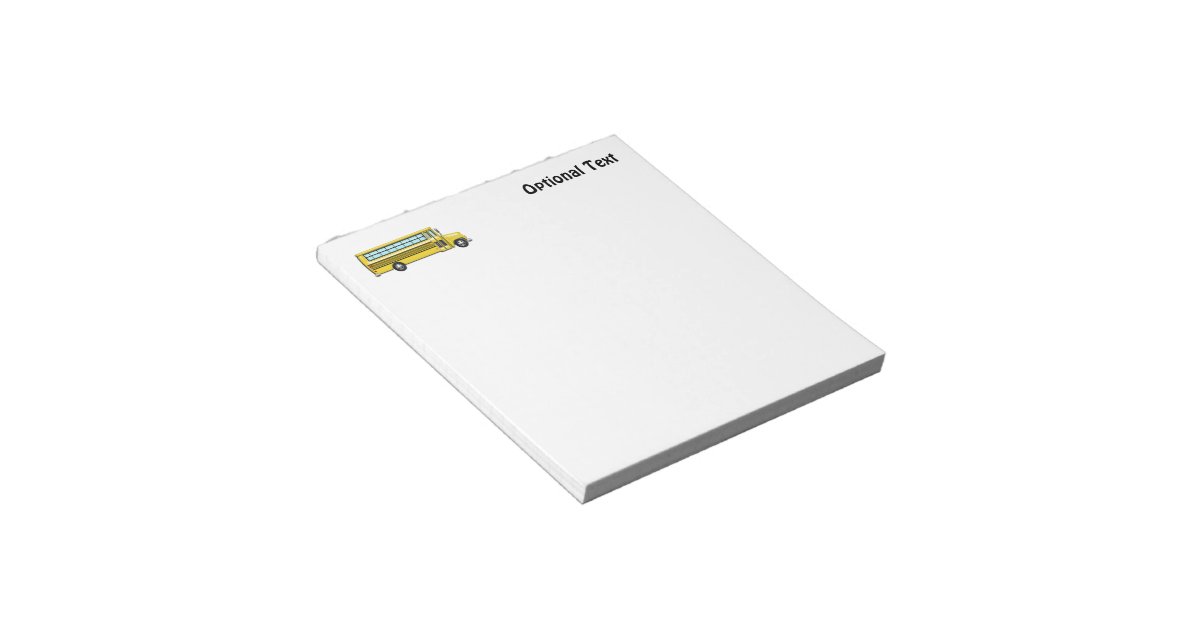 Super Yellow School Bus Notepad | Zazzle