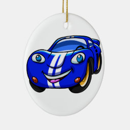 Supercar - blue car - car racing ceramic ornament | Zazzle