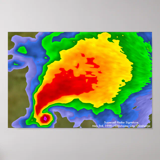 Supercell Radar Signature - "Hook Echo" Poster | Zazzle