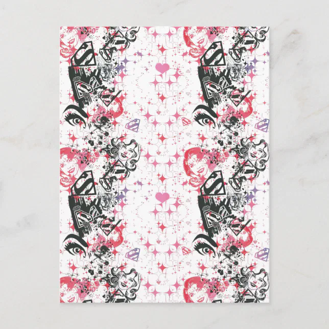 Supergirl Collage Pattern Postcard | Zazzle