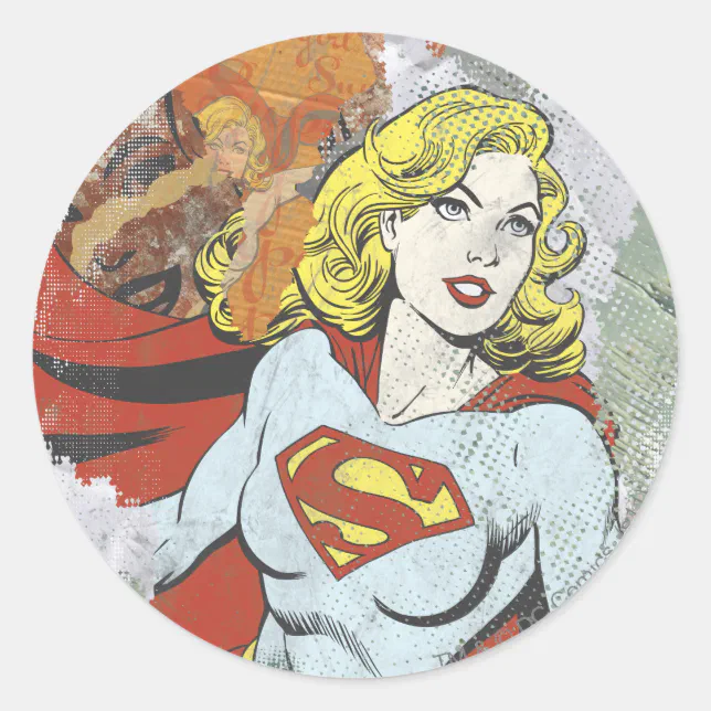 Supergirl Comic Capers 2 Classic Round Sticker | Zazzle