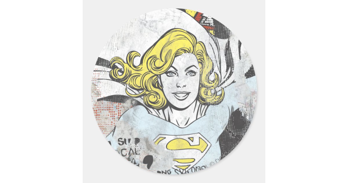 Supergirl Comic Capers 3 Classic Round Sticker | Zazzle