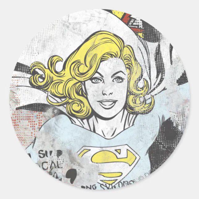 Supergirl Comic Capers 3 Classic Round Sticker | Zazzle