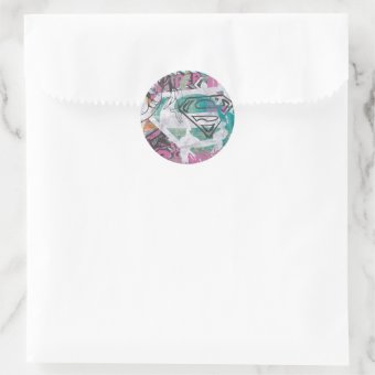 Supergirl Comic Capers Pattern 11 Classic Round Sticker | Zazzle