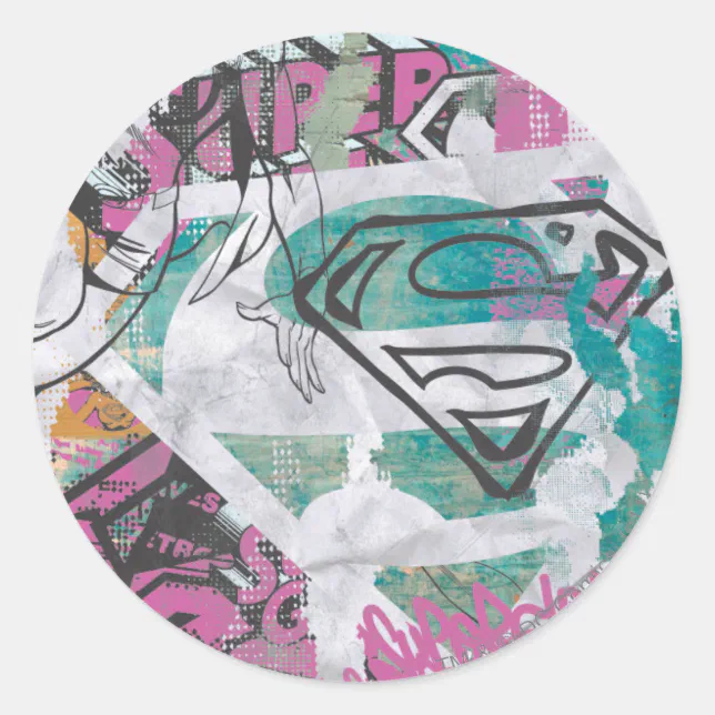 Supergirl Comic Capers Pattern 11 Classic Round Sticker | Zazzle