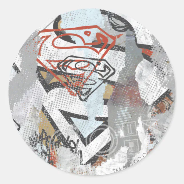 Supergirl Comic Capers Pattern 1 Classic Round Sticker | Zazzle