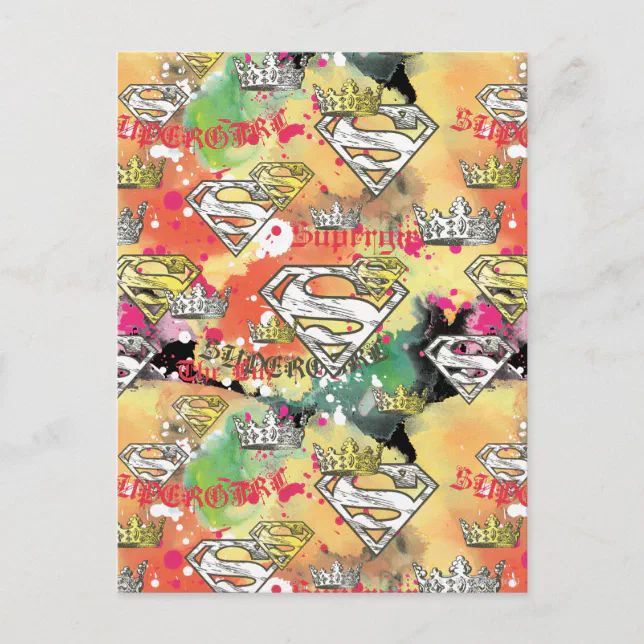 Supergirl Crown Pattern Postcard | Zazzle