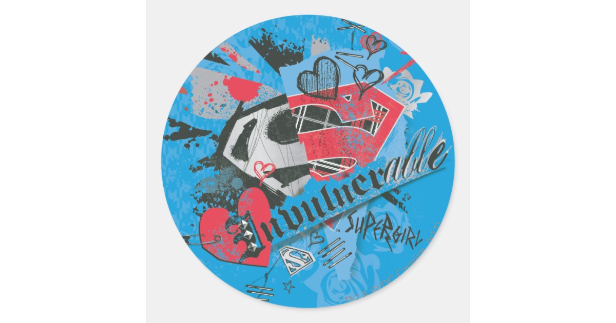Supergirl Invulnerable Classic Round Sticker | Zazzle