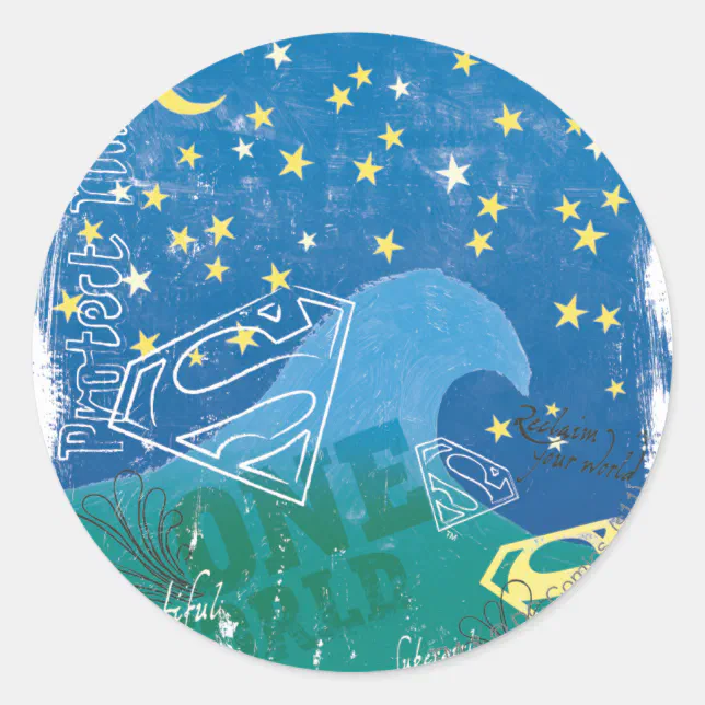 Supergirl One World Classic Round Sticker | Zazzle