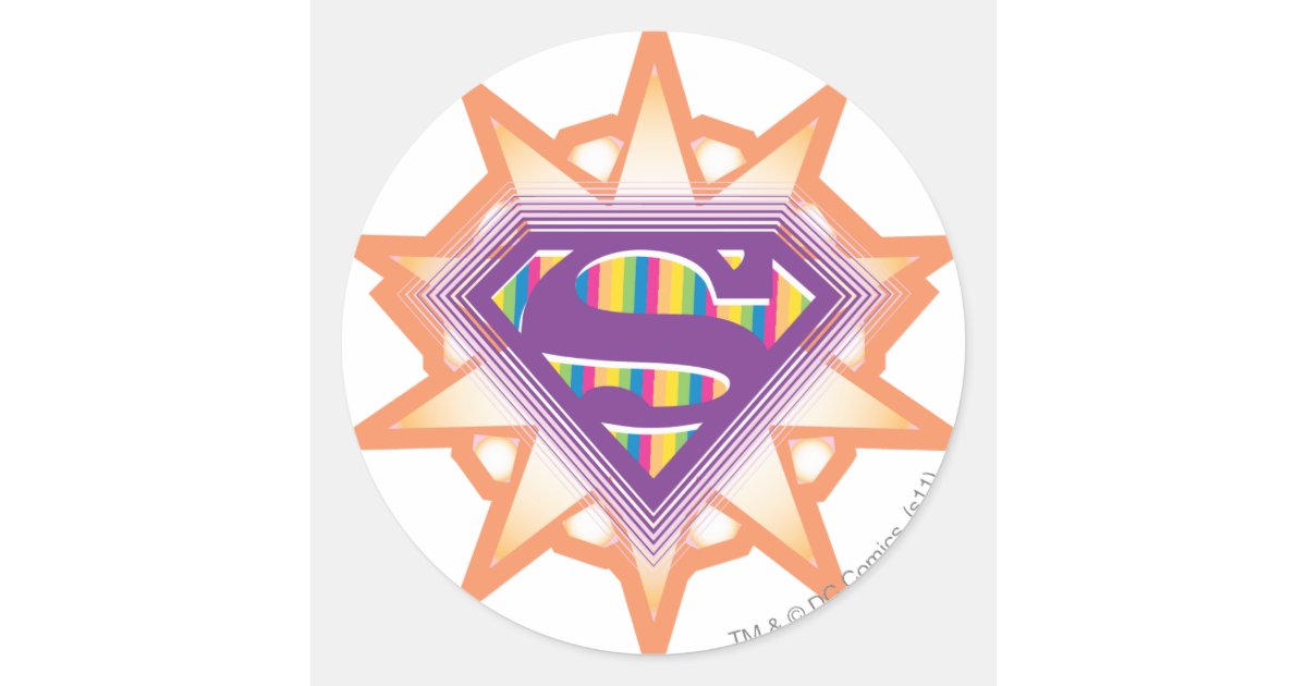 Supergirl Orange Starburst Classic Round Sticker | Zazzle
