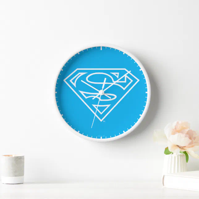 Supergirl Outline S-Shield Clock | Zazzle