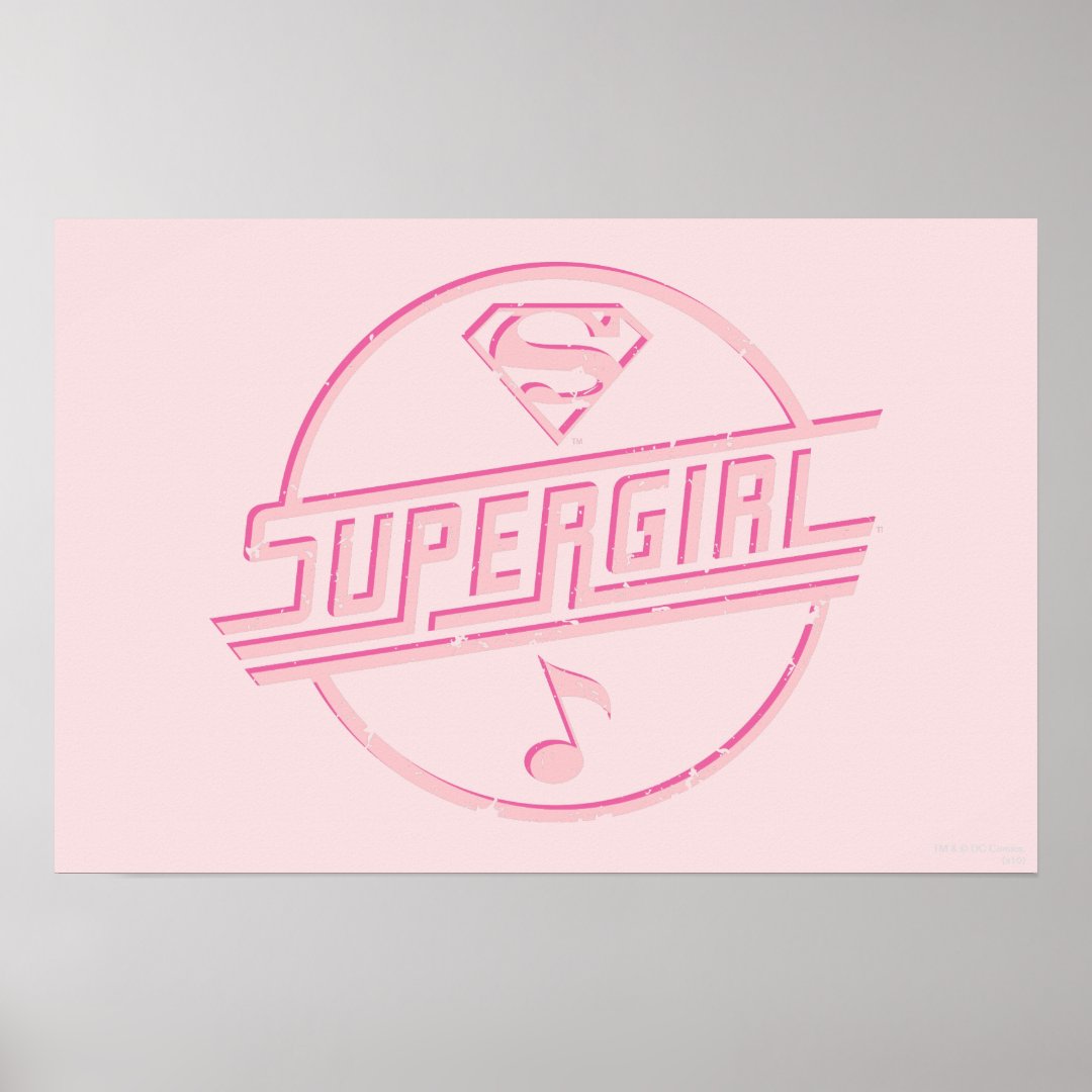 Supergirl Pink Music Note Poster | Zazzle