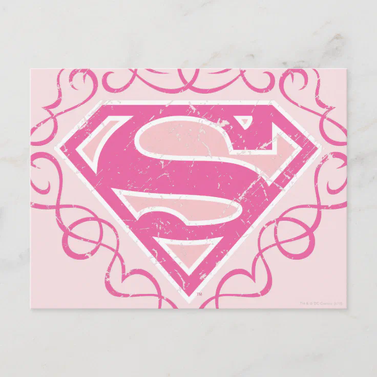 Supergirl Pink Stripes Postcard | Zazzle
