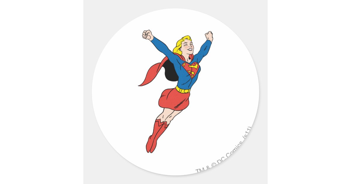 Supergirl Pose 6 Classic Round Sticker | Zazzle