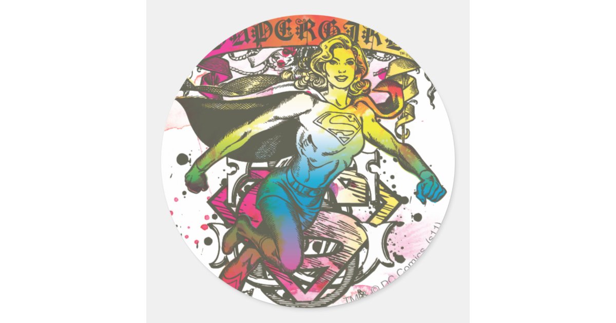 Supergirl Power Classic Round Sticker | Zazzle