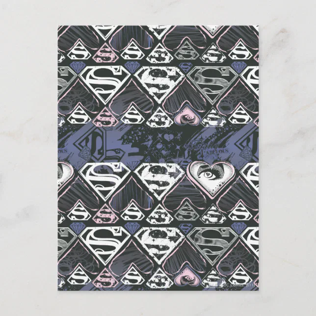 Supergirl Repeat S Pattern Postcard | Zazzle