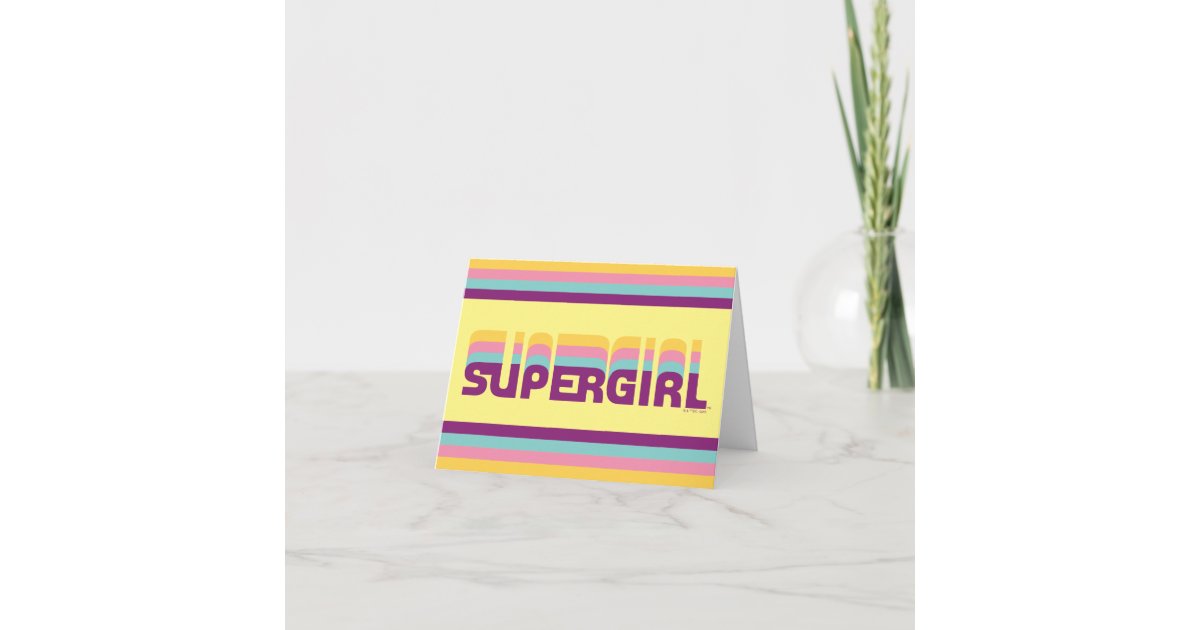 Supergirl Retro Colorshift Graphic Note Card | Zazzle