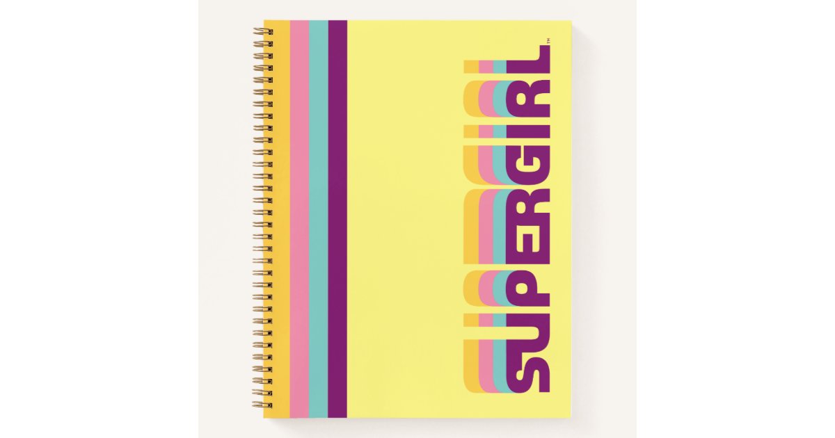 Supergirl Retro Colorshift Graphic Notebook | Zazzle
