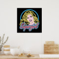 Supergirl Retro Neon Lights Graphic Poster | Zazzle