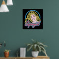 Supergirl Retro Neon Lights Graphic Poster | Zazzle