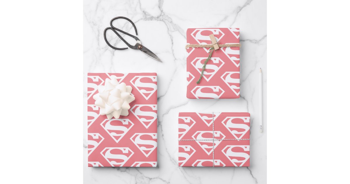 Supergirl Solid S-Shield Wrapping Paper Sheets | Zazzle