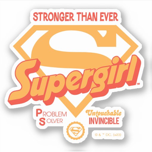 Supergirl Stronger Than Ever Retro Graphic Sticker | Zazzle