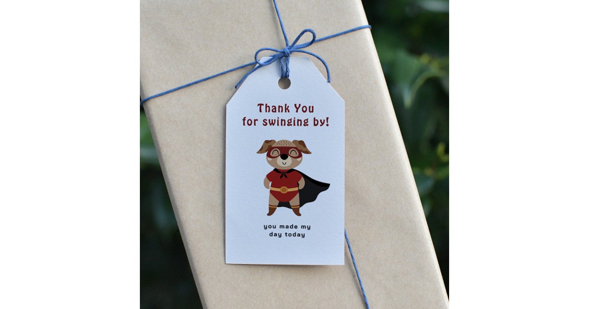 Superhero Animals Cute Kids Birthday Gift Tags | Zazzle