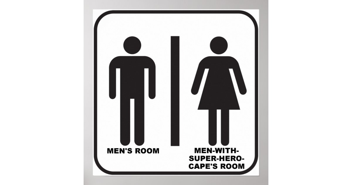 Superhero Bathroom Funny Poster | Zazzle
