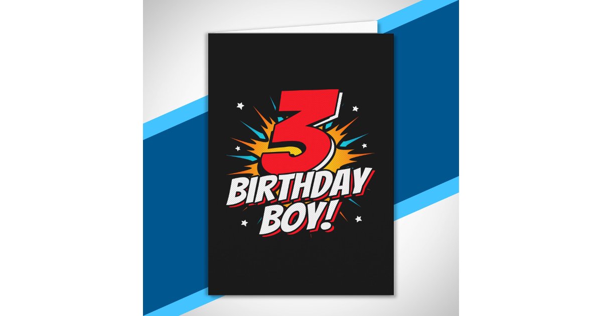 Superhero Birthday Boy - 3 Year Old - 3rd Birthday Card | Zazzle