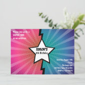 Superhero Birthday Invitations (Split Comic Style) | Zazzle