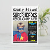 Superhero Birthday Party Super Hero Photo Thank You Card | Zazzle