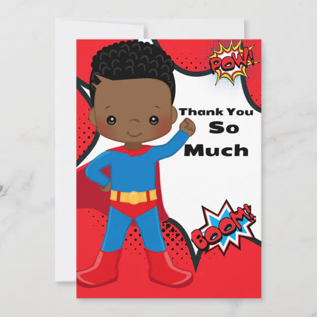 Superhero Birthday Thank You Card | Zazzle