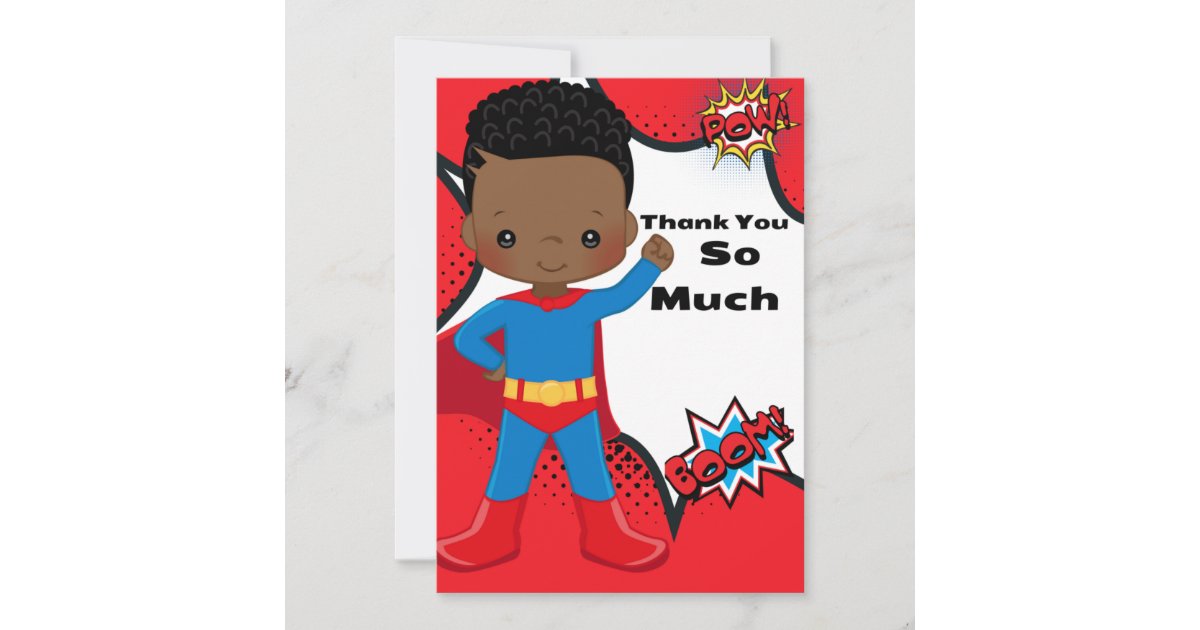 Superhero Birthday Thank You Card | Zazzle