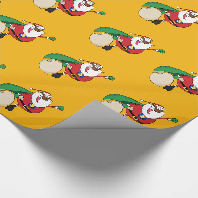Superhero Black Santa Gift Wrapping Paper | Zazzle