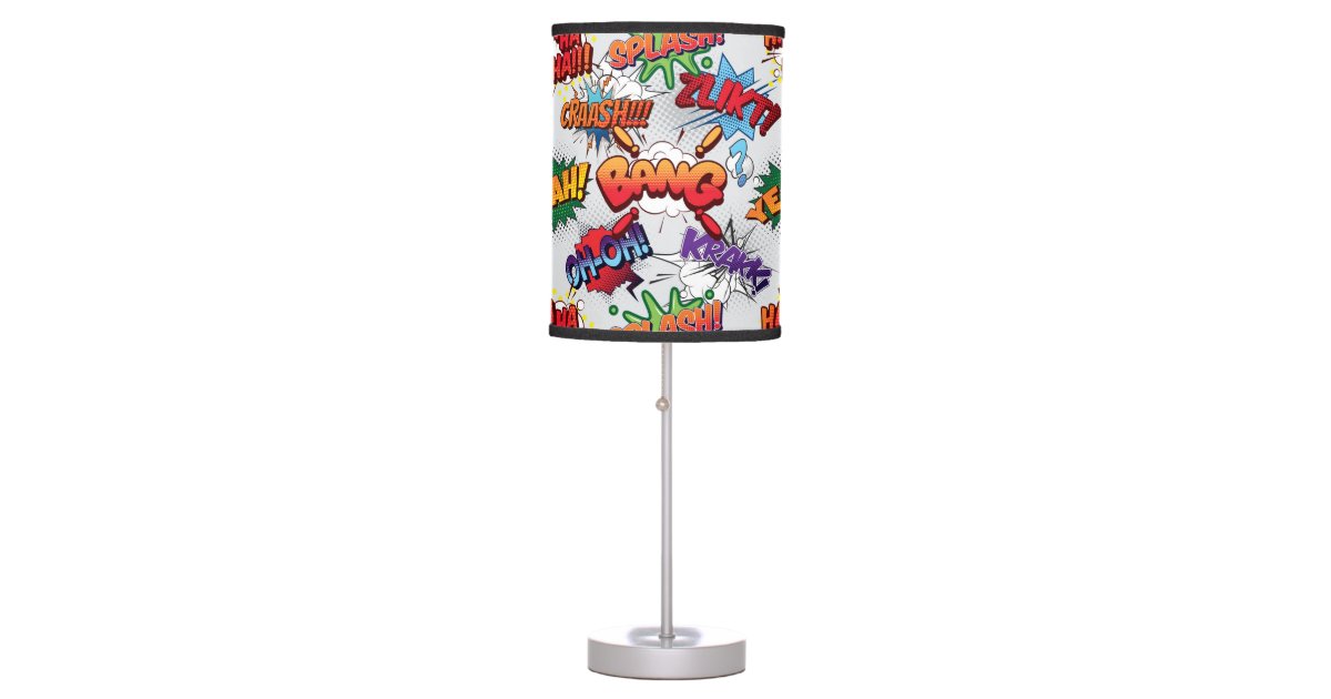 Superhero Bubble Pattern Table Lamp | Zazzle