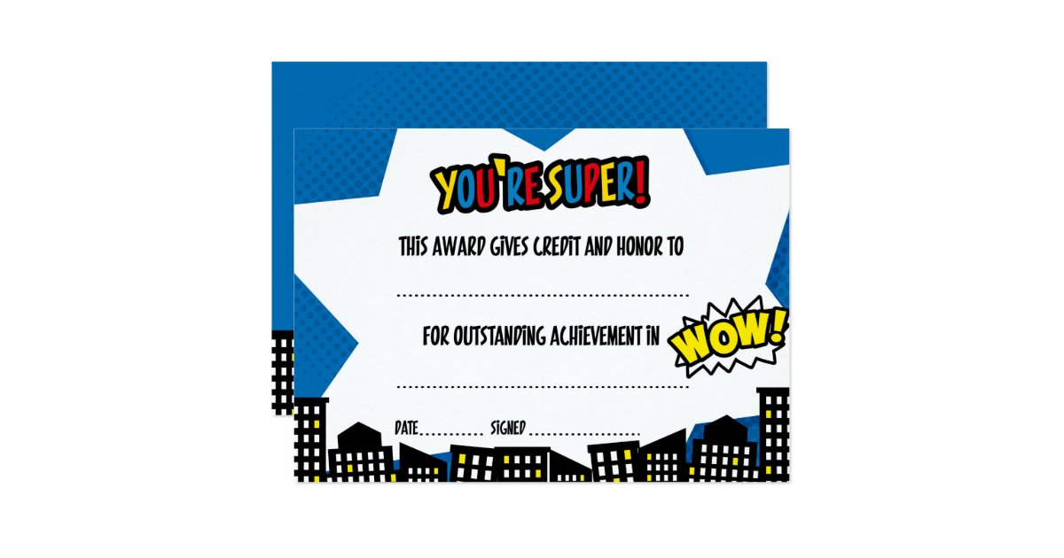 Superhero Certificate, Diploma Invitation | Zazzle.com