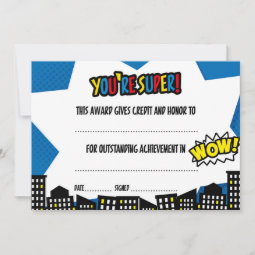 Superhero Certificate, Diploma Invitation | Zazzle
