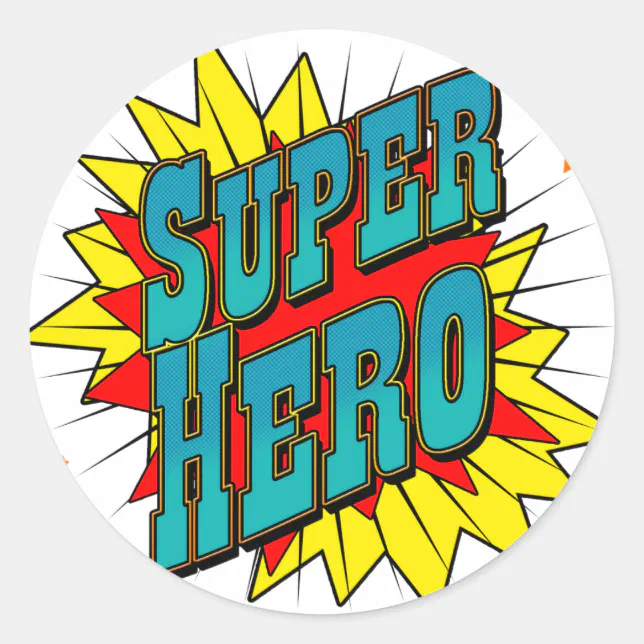 SuperHero Classic Round Sticker | Zazzle