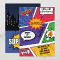Superhero Comic Birthday Invitation for Boys | Zazzle