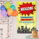 Superhero Comic Book Any Age Birthday Welcome Banner | Zazzle