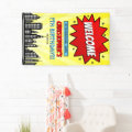 Superhero Comic Book Any Age Birthday Welcome Banner | Zazzle
