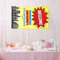 Superhero Comic Book Any Age Birthday Welcome Banner | Zazzle