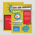 Superhero Comic Book Birthday Invitation | Zazzle